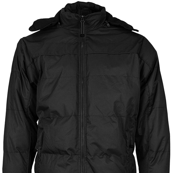 Jackets & Coats | Mens Winter Insulated Lined Removable Hood Jacket ...
